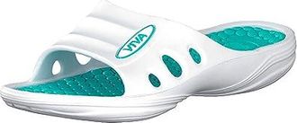 Brandsseller Chaussures Femme | Chaussures de Plage et Piscine | Chaussures pour la Douche | Chaussons| Sandales dété | Intérieur et Extérieur | Blanc/Turquoise | 