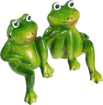 Cabilock Umweltfreundliche Harz Material Spotted Frosch Paar Büro Desktop Decor Frösche Garten Figurine
