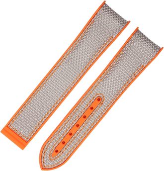 Generic LXGGUC Silikon-Nylon-Gummi-Uhrenarmband für Omega Seahorse 300 Quarter Orange Ocean Universe 600 Schwarzgrau 20 mm 22 mm Band