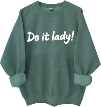Generic Do It Lady Sweat-shirt, Do It Lady Shirts, T-shirts imprim&eacute;s amusants pour femmes et hommes, Vert, L