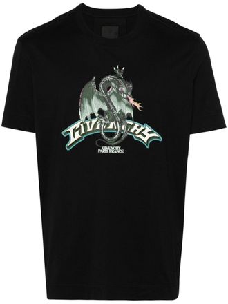 Givenchy t-shirt en coton &agrave; imprim&eacute; Dragon - Noir
