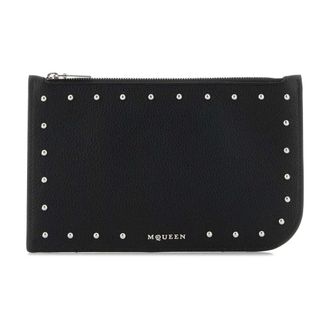 Alexander McQueen Schwarze Lederbrieftaschen - - Accessories - Herren - Schwarzk - ONE SIZE