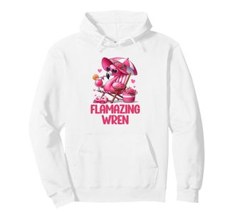 BDAZ Flamazing Wren Pink Flamingo Tropical Beach Trip Damen Pullover Hoodie