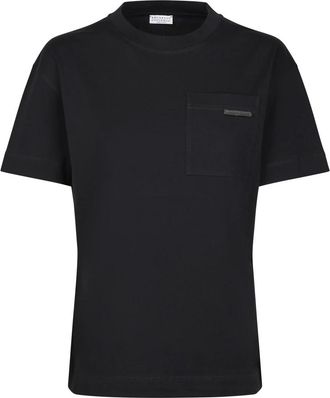 Brunello Cucinelli Femme, Tops, Noir, Taille: 40 FR T-Shirt