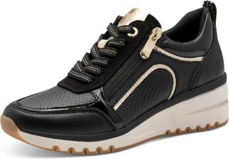 Marco Tozzi Marco Tozzi Damen Sneaker weiches Feel Me Wechselfu&szlig;bett weiches Innenfutter Vegan Modern, schwarz (Black Comb), 38 EU