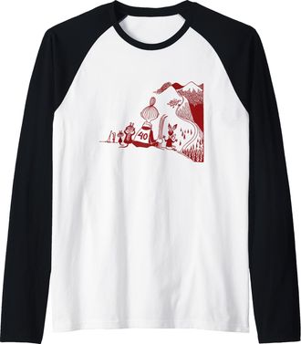 Moomin Red Mymble & Co Skiing Moomin Winterspiele, Sport Raglan