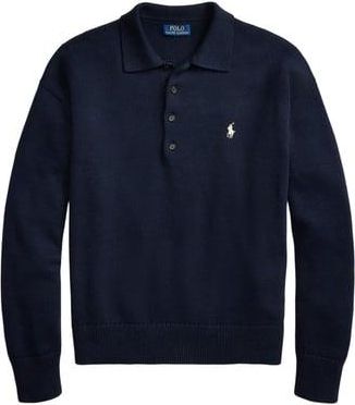 Polo Ralph Lauren Pull droit col polo &agrave; drapeau am&eacute;ricain en coton