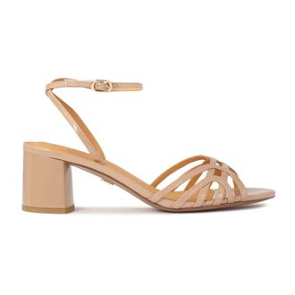 Kazar Elegante Sandale Angela mit breitem Absatz aus Lackleder - - Shoes - Damen - Beige - 38 EU