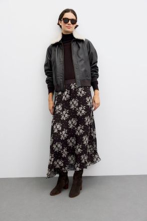 Gerard Darel Jupe en mousseline imprim&eacute;e - TESSY - Marron
