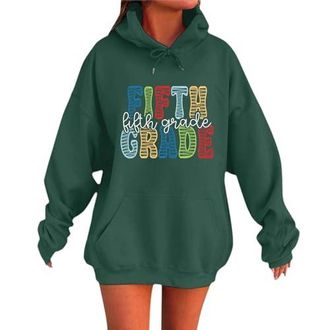 Generic 2026 Printemps Femmes Casual Imprim&eacute; Hiver Sweat &agrave; Capuche Polaire Pull Sweatshirt avec Motif Vie Oc&eacute;an pour un usage quotidien et, Vert, XXL