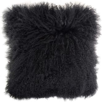 SNUGRUGS Kissen und Kissen aus mongolischem Schafswolle, 60 x 60 cm, Schwarz