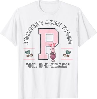 Disney Winnie The Pooh Piglet Collegiate Oh Dear Quote T-Shirt