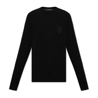 Dolce & Gabbana Pullover mit Logo - - Knitwear - Herren - Schwarzk - L