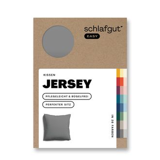 Schlafgut Schlafgut Easy Jersey Kissenbezug 40x40 cm Grey Mid mit 100% Baumwolle, superweicher & atmungsaktiver Kopfkissenbezug
