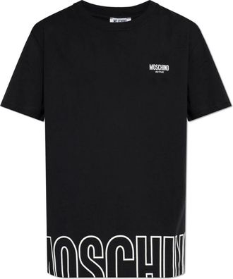 Moschino Homme, Tops, Noir, Taille: XL Logo T-Shirt