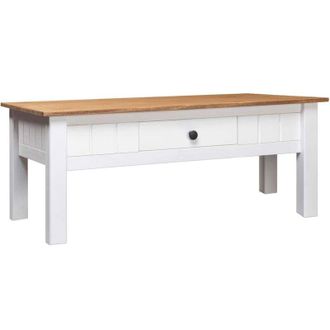 vidaXL Table basse Blanc 100x60x45 cm Pin massif Assortiment Panama