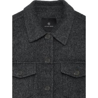 Anine Bing Wool Trucker Jacket - Gray