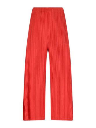 Pleats Please Issey Miyake Pantalons Décontractés - Orange