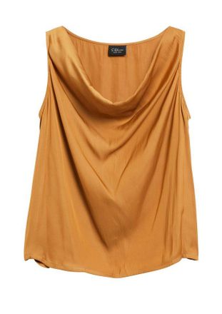 s.Oliver Blusentop Bluse Satin-Top mit Wasserfallausschnitt