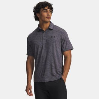 Under Armour Playoff 3.0 Poloshirt mit Druck f&uuml;r Herren Castlerock / Schwarz / Schwarz XXL
