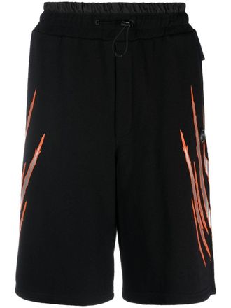 Plein Sport short de jogging à imprimé graphique - Noir