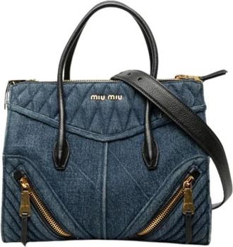 Miu Miu Sacoche Biker Pre-owned - Femme - Pre-owned - Bleu - Taille: ONE Size