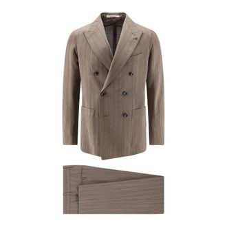 Tagliatore Montecarlo Zweireihiger Anzug - - Suits - Herren - Braun - 2XL