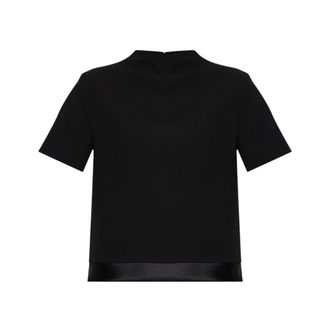 Jil Sander Haut en laine &agrave; manches courtes - Femme - Blouses et Chemises - Noir - Taille: 46 FR