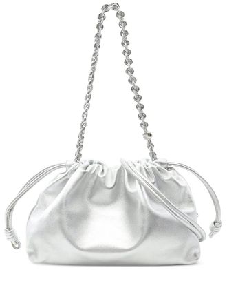 Loewe 2010-2025 mittelgro&szlig;e Flamenco Knot Schultertasche - Silber