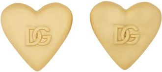 Dolce & Gabbana Femme, Accessoires, Jaune, Taille: ONE Size Heart Clip Earrings