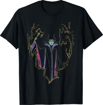 Disney Maleficent Line Art Portrait T-Shirt