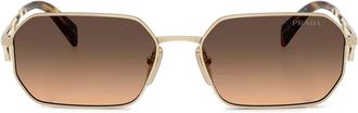 Prada Eckige Sonnenbrille mit Farbverlauf - Gold