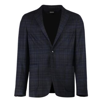 Ermenegildo Zegna Woll-Sakko mit Revers und Taschen - - Jackets - Herren - Blau - XL