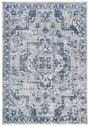 Safavieh Tapis Traditionnel pour Salon, Salle à Manger, Chambre à Coucher - Oregon Collection, Tapis à Poil Court, Marine et Ivoire, 61 x 91 cm