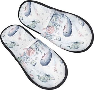 Generic Animaux Marins Homme Femme Pantoufles Chaud Chaussons L&eacute;g&egrave;res Slippers Pour Maison Hiver Int&eacute;rieur L