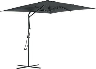 OUTSUNNY Parasol d&eacute;port&eacute; carr&eacute; 2,5 x 2,5 m, parasol de jardin ext&eacute;rieur protection UV ouvrir et fermer rapidement et facilement base crois&eacute;e incluse pour balco