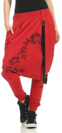 Malito more than fashion Malito Boyfriend Pantalon Bretelles Baggy Harem Aladdin 91085 Femme Taille Unique (Rouge)