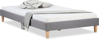 Homestyle4u Polsterbett 120x200 Grau Doppelbett Bett Futonbett Bettgestell mit Lattenrost | Artikel 1983