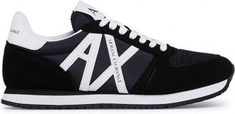 A|X Armani Exchange Herren Rio Side Logo Sneaker, Schwarz Wei&szlig;, 44 EU