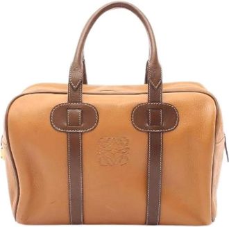 Loewe Pre-owned Sac cabas en cuir Anagram - Femme - Pre-owned - Brun - Taille: ONE Size