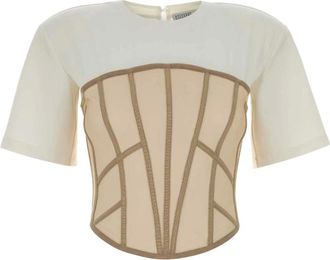 Giuseppe Di Morabito Femme, Blouses et Chemises, Multicolore, Taille: 36 FR T-shirt bicolore en jersey stretch et maille