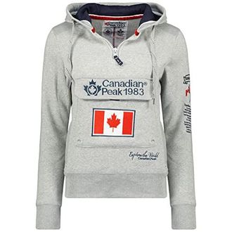 Canadian Peak Gyrelle Lady - Sweat Femme Capuche Avec Poches - Sweatshirt Femmes Manche Pull Manches Longues Chaud - Femme Toute Automne Hiver Printemps Ete (Gris C