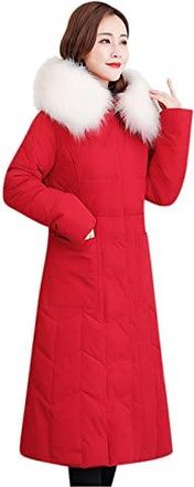 Generic Vestes pour femmes 2026 Mode Femmes V&ecirc;tements dext&eacute;rieur &agrave; capuche Long Rembourr&eacute; Manteaux Poche, Rouge, L