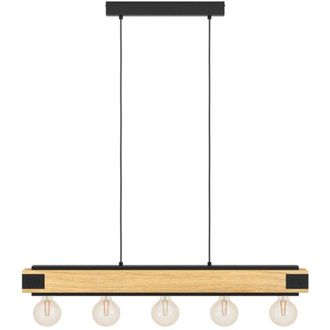 Eglo Eglo - Pendelleuchte Layham schwarz-braun 96 x 8,5 cm E27 Pendelleuchte