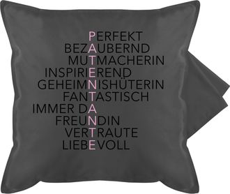 Shirtracer Kissenbezug - Kissen Taufpatin - Patentante Eigenschaften I Geschenke Patentante Geschenk Patin Geschenk Weihnachten I Patin Akrostichon - 50 x 50 cm 