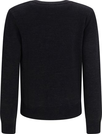 Ganni Wool with Crochet Flower Sweater - Black