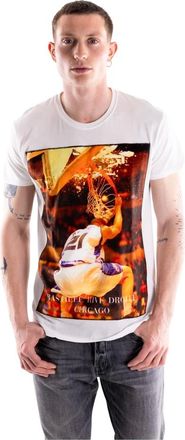 Bastille Homme, Tops, Blanc, Taille: XL Crew Neck T-shirt