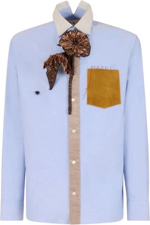 Marni chemise à col contrastant - Bleu