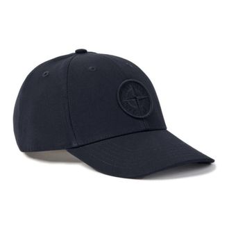 Stone Island Casquette de baseball en coton Reps avec logo Compass - Homme - Accessoires - Bleu - Taille: ONE Size