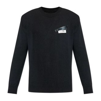 Maison Margiela Homme, Pulls, Noir, Taille: XL Pull avec logo